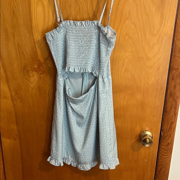 Kittenish | Dresses | Kittenish Light Blue Polka Dot Mini Dress | Poshmark